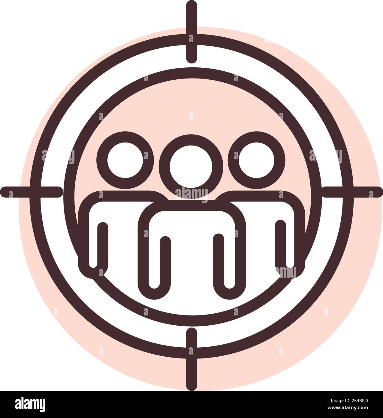 Marketing targeting, illustration, vector on white background Stock ...