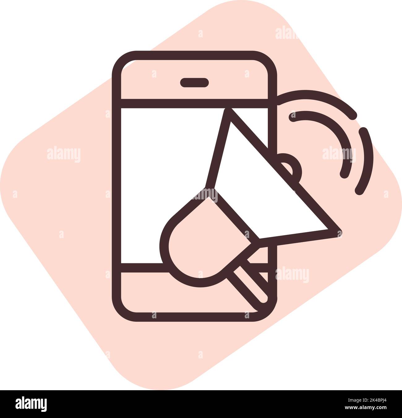 Marketing mobile ads, illustration, vector on white background Stock ...