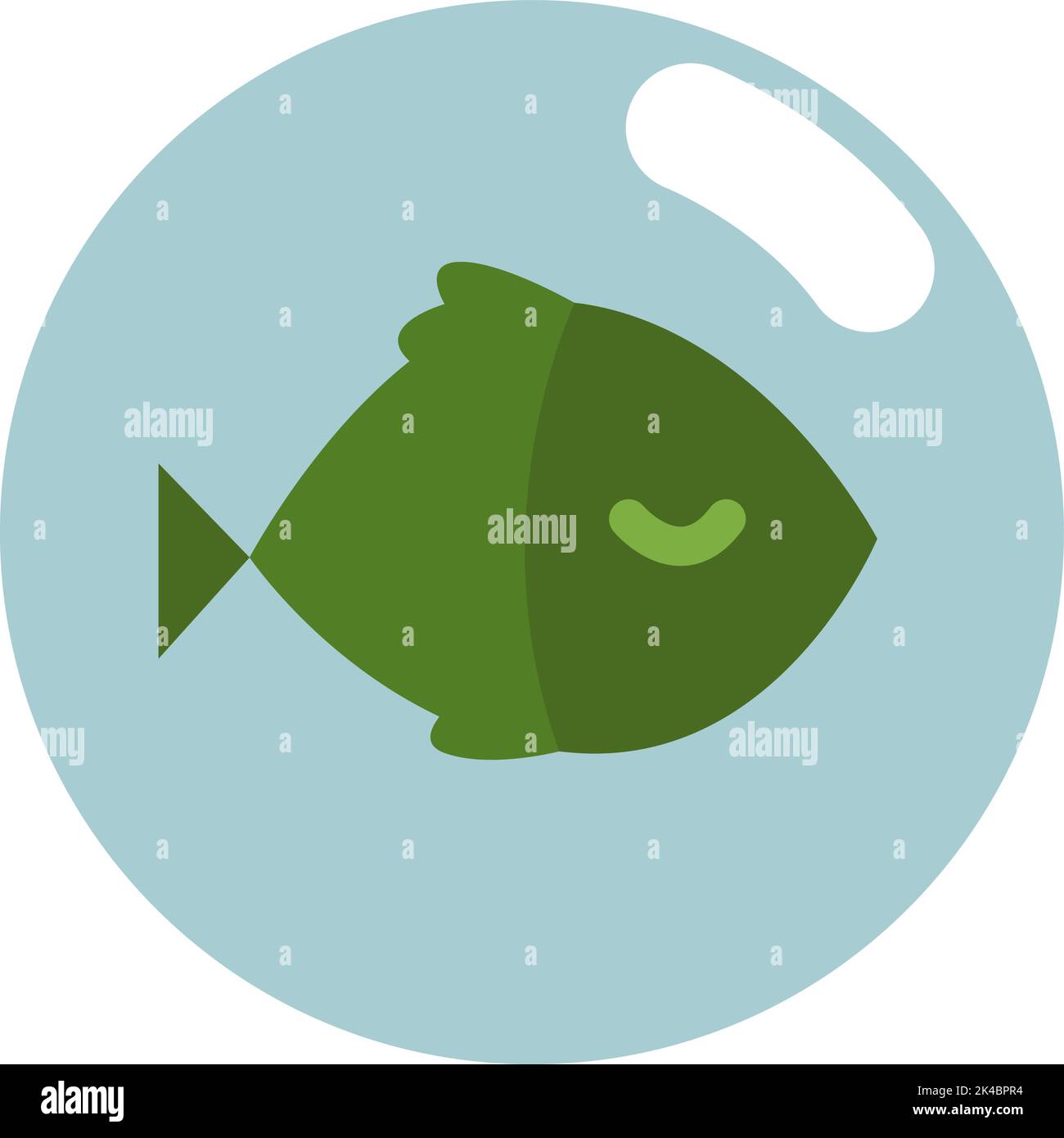 Green fish, illustration, vector on white background Stock Vector Image ...