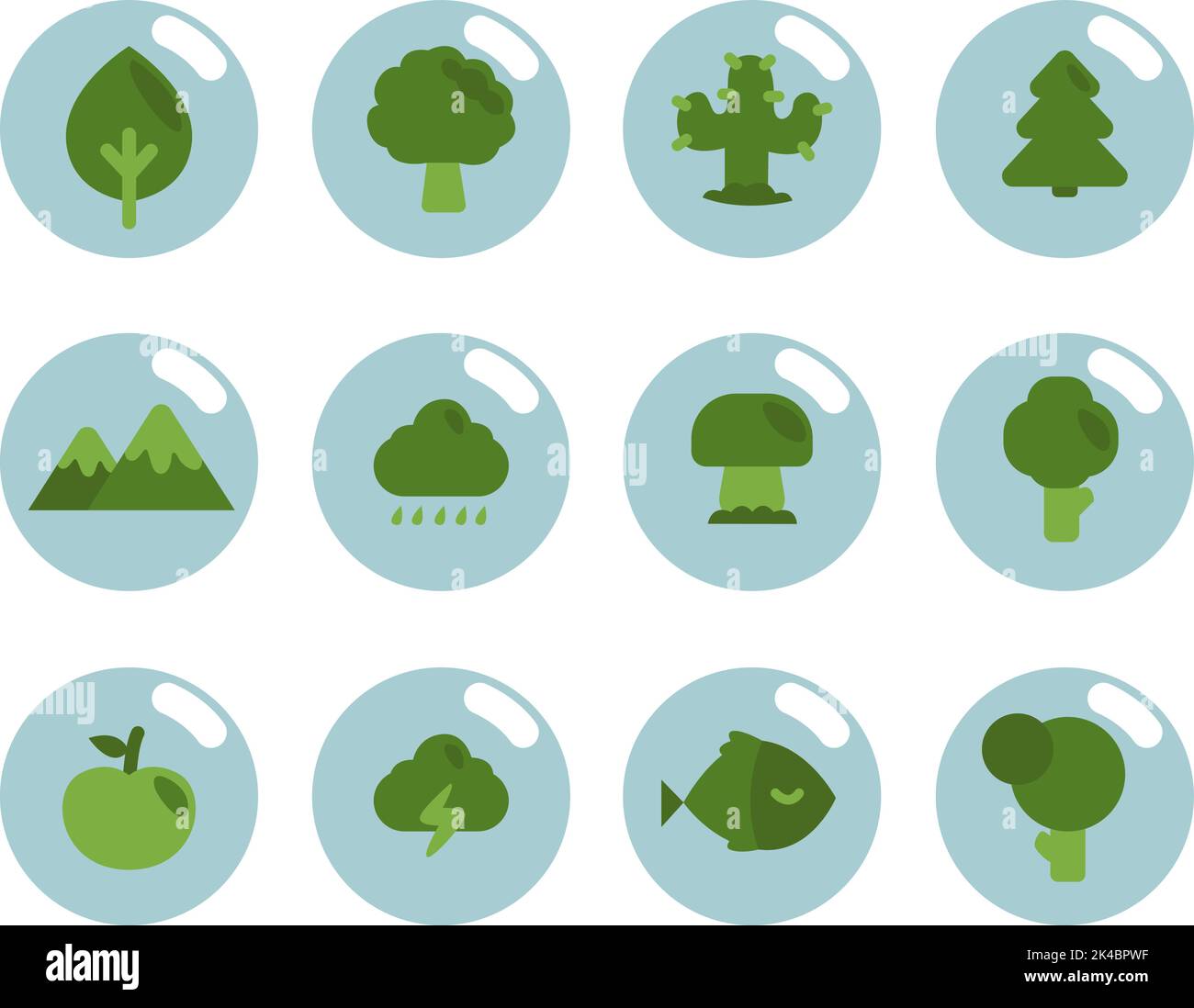 Green nature, illustration, vector on white background Stock Vector ...