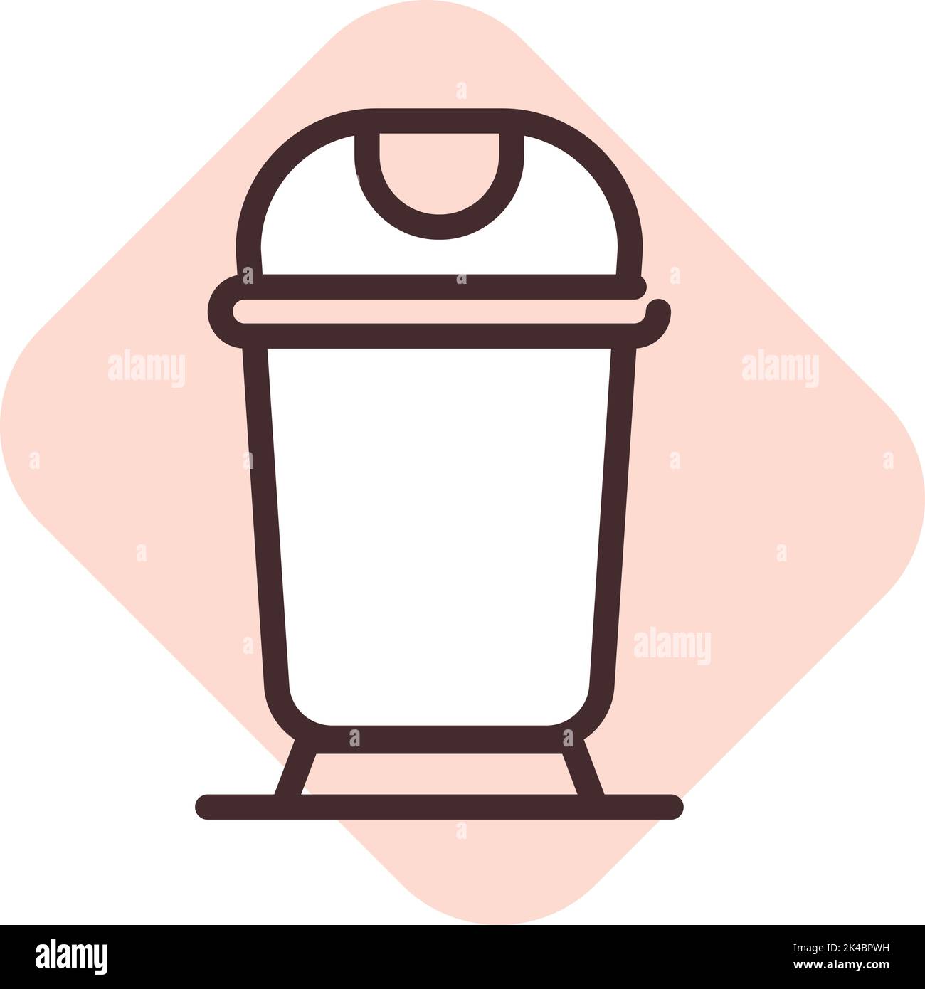 Office trash bin, illustration, vector on white background Stock Vector ...
