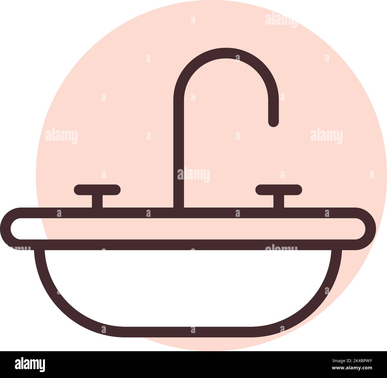 Plumbing steel sink, illustration, vector on white background Stock ...