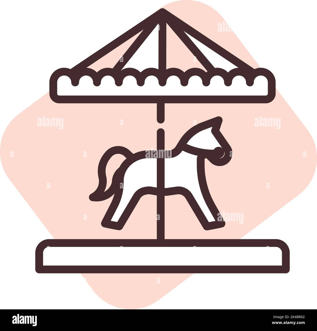 Park horse carousel, illustration, vector on white background Stock ...