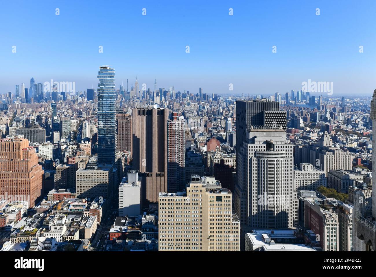 Tribeca and Midtown skyline view from downtown Manhattan, New York City ...