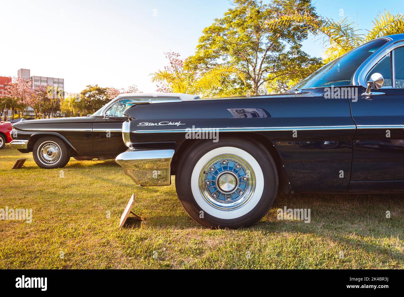 Vehicle Pontiac Star Chief 1962 on display at vintage car fair. Sedan ...
