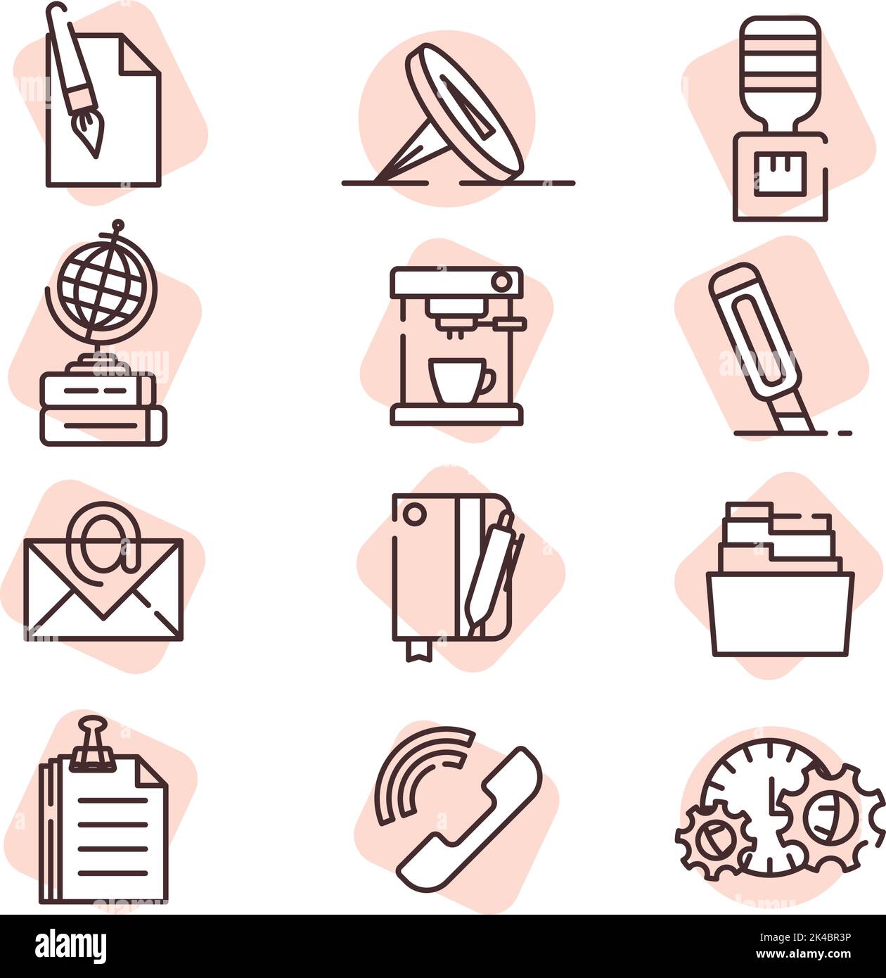 Office work, illustration, vector on white background Stock Vector ...