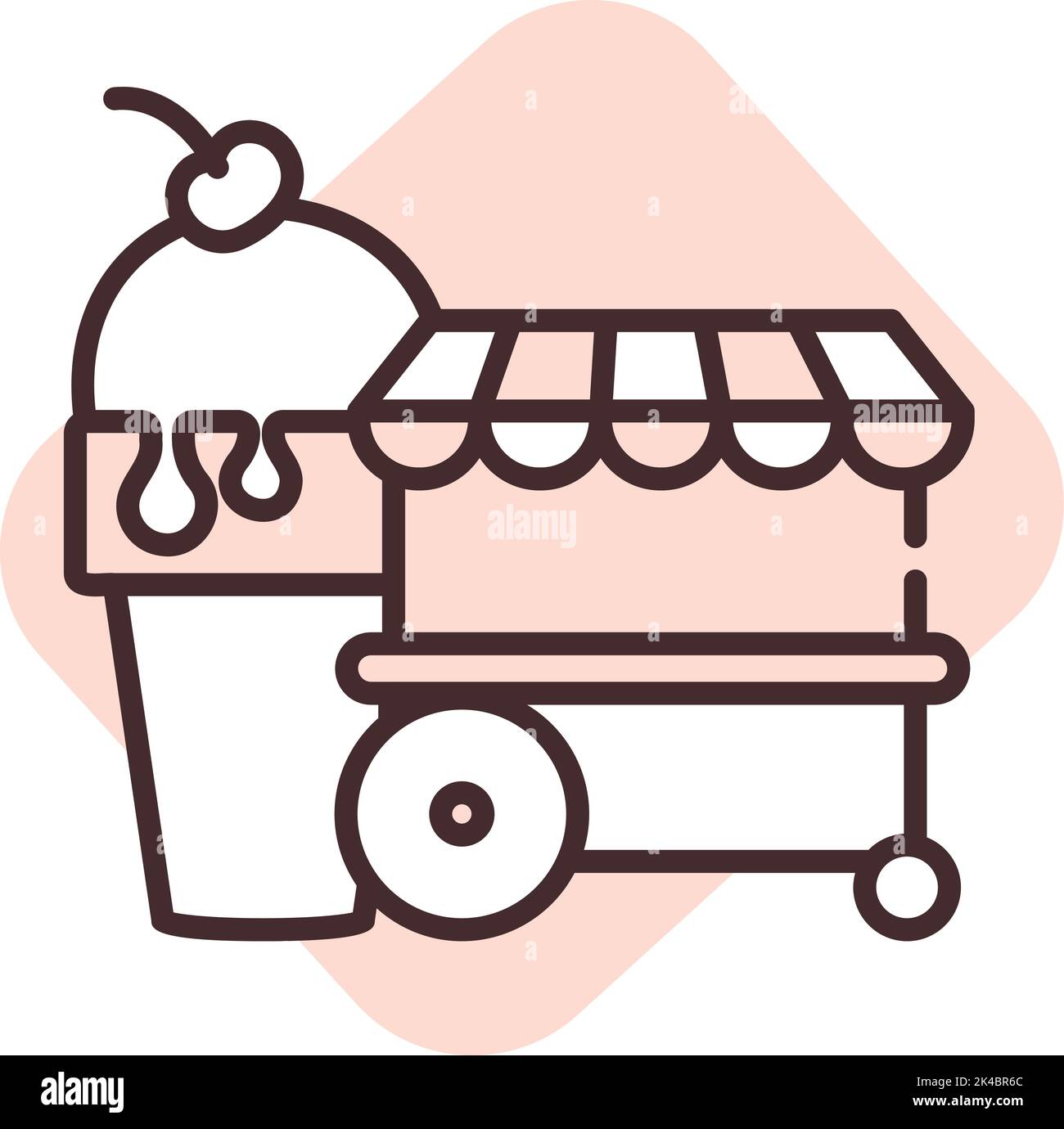 Park ice cream stand, illustration, vector on white background Stock ...