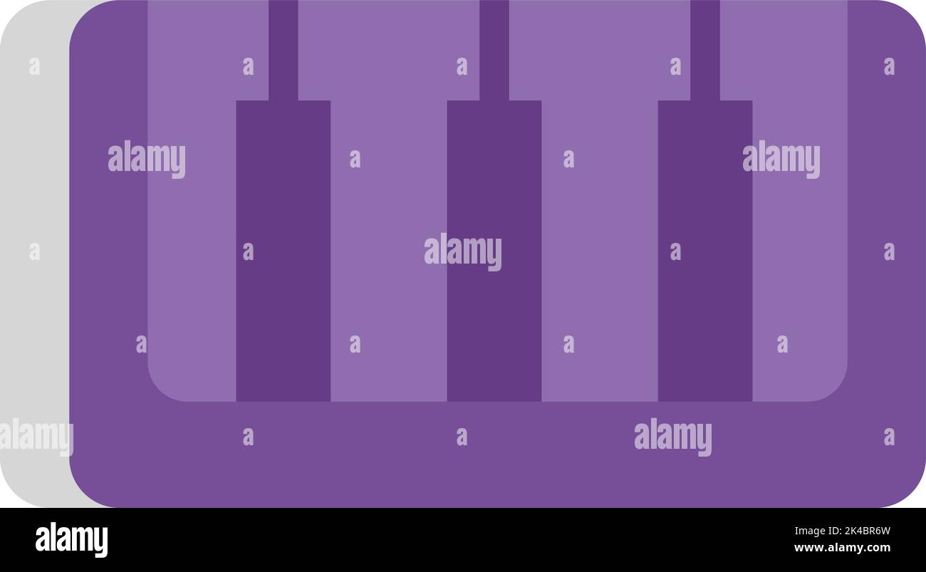 Purple piano keys, illustration, vector on white background Stock ...