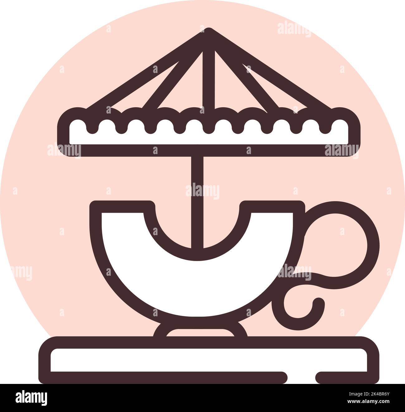 Luna park cup carousel, illustration, vector on white background Stock ...