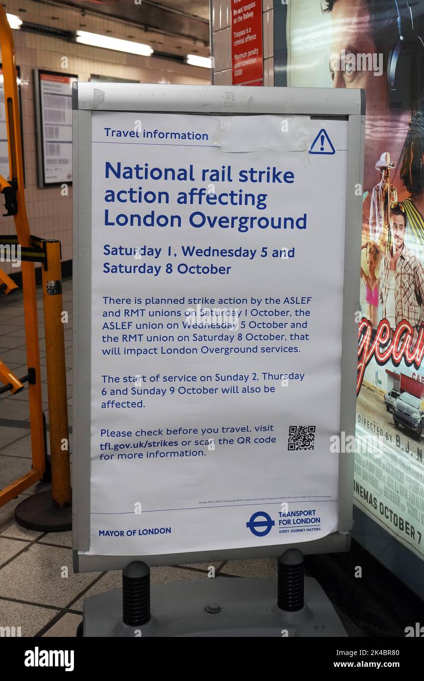 A Transport for London National Rail Strike advisory affecting ...