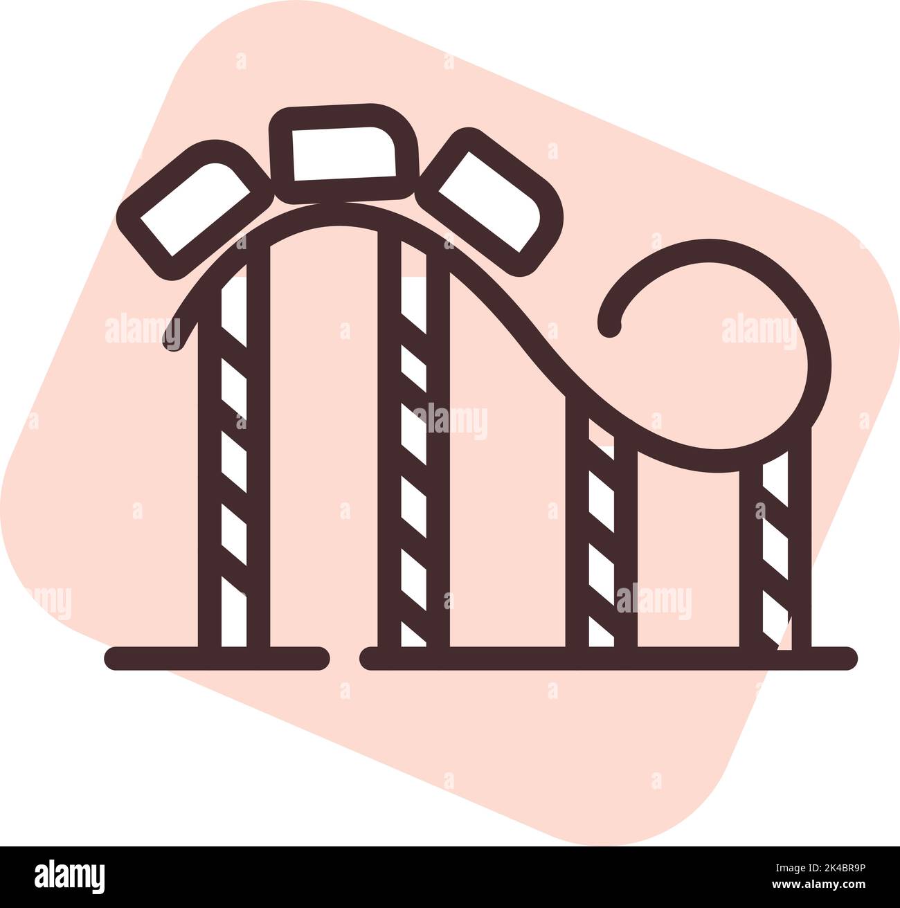 Luna park rollercoaster, illustration, vector on white background Stock ...