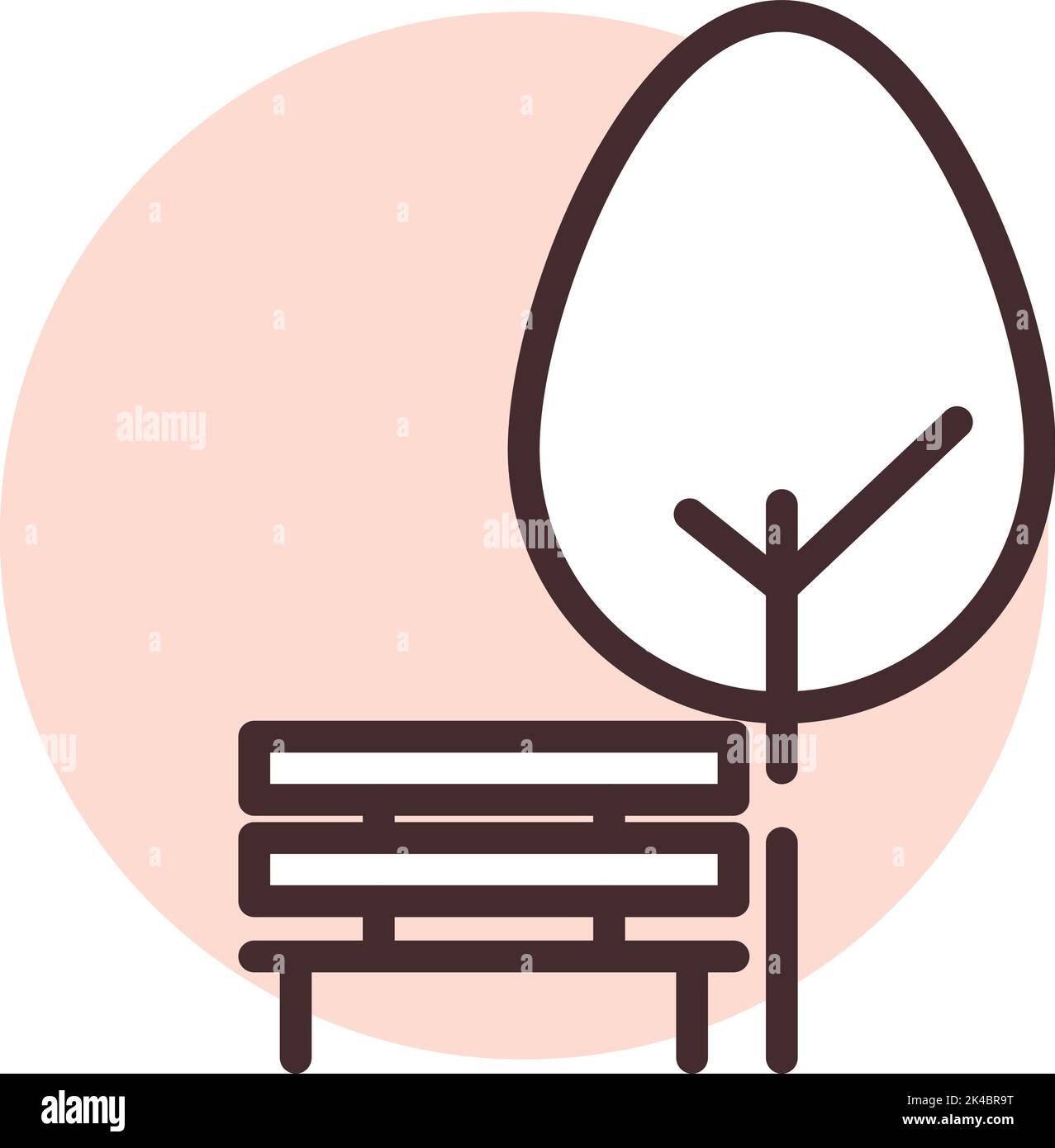 Luna park bench, illustration, vector on white background Stock Vector ...