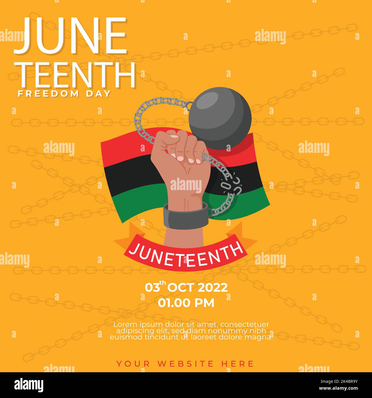 An illustrated template for the Juneteenth Freedom Day celebration on ...