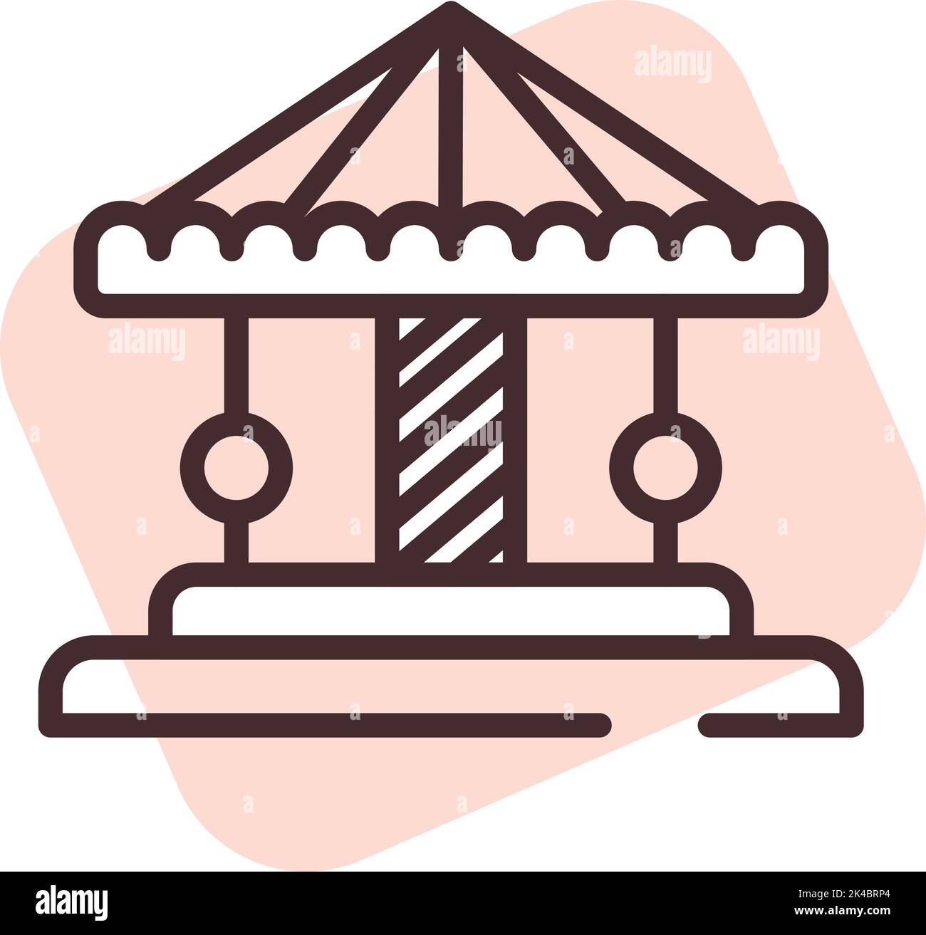 Luna park carousel, illustration, vector on white background Stock ...