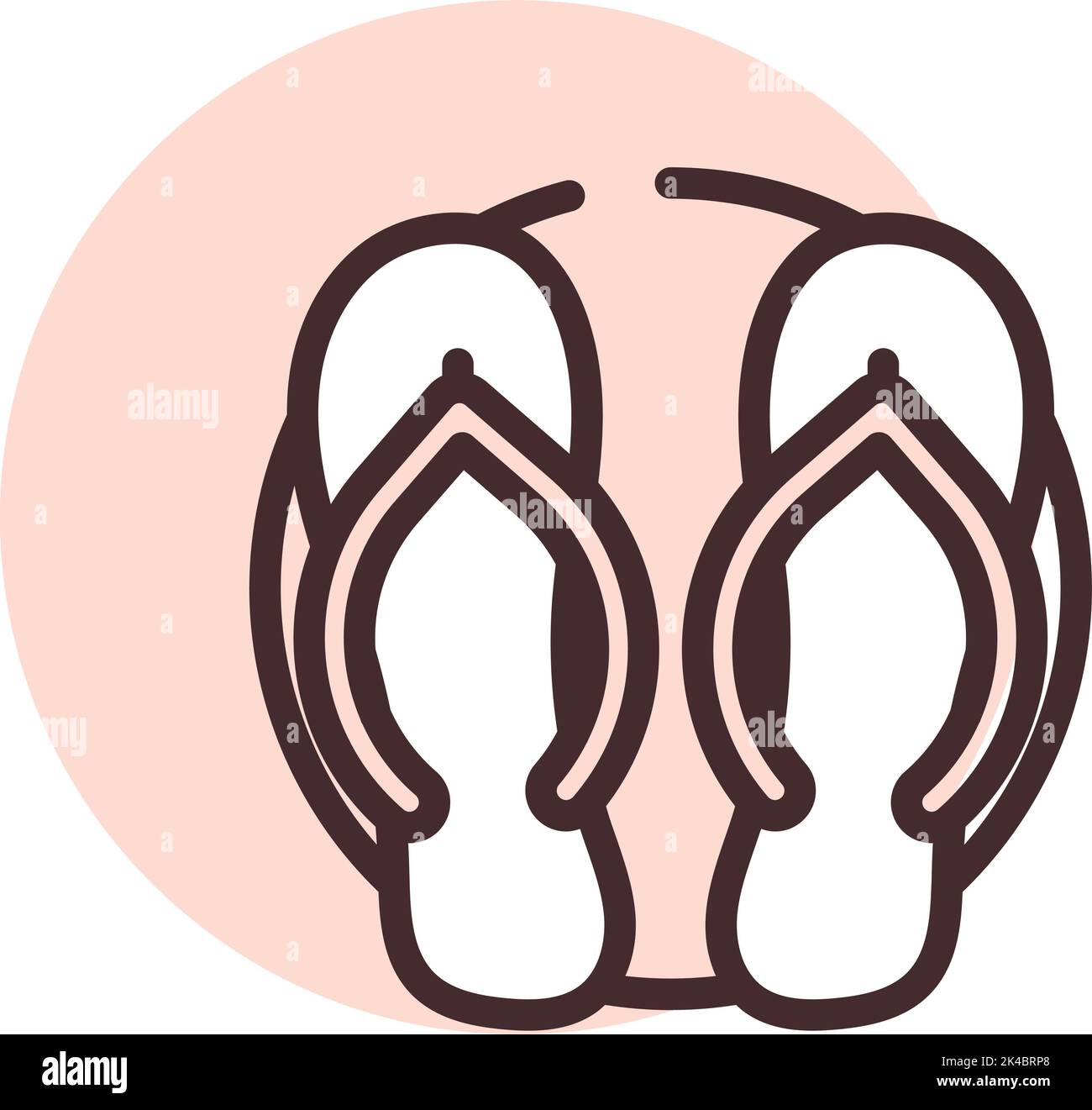 Pool slippers, illustration, vector on white background Stock Vector ...