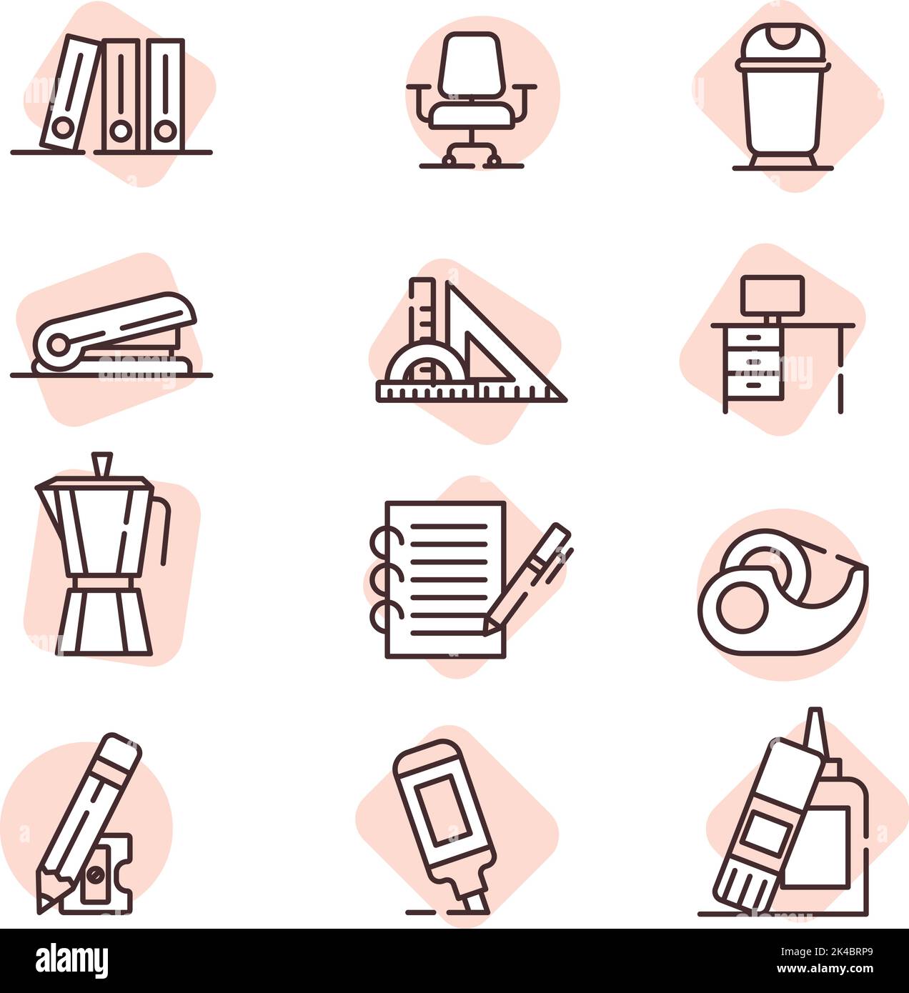 Office supplies, illustration, vector on white background Stock Vector ...