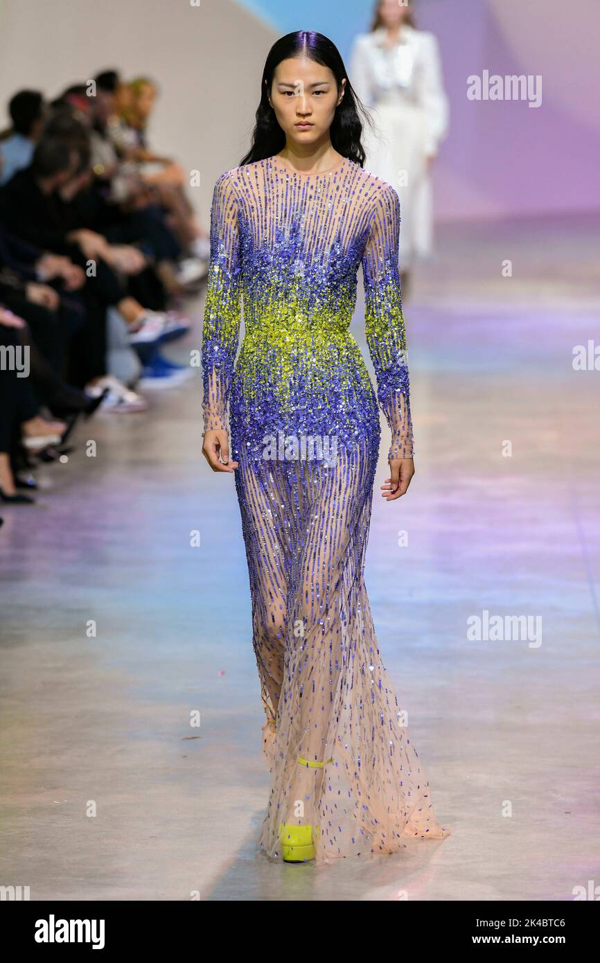 Paris, France. 01st Oct, 2022. ELIE SAAB SS23 runway during Paris ...