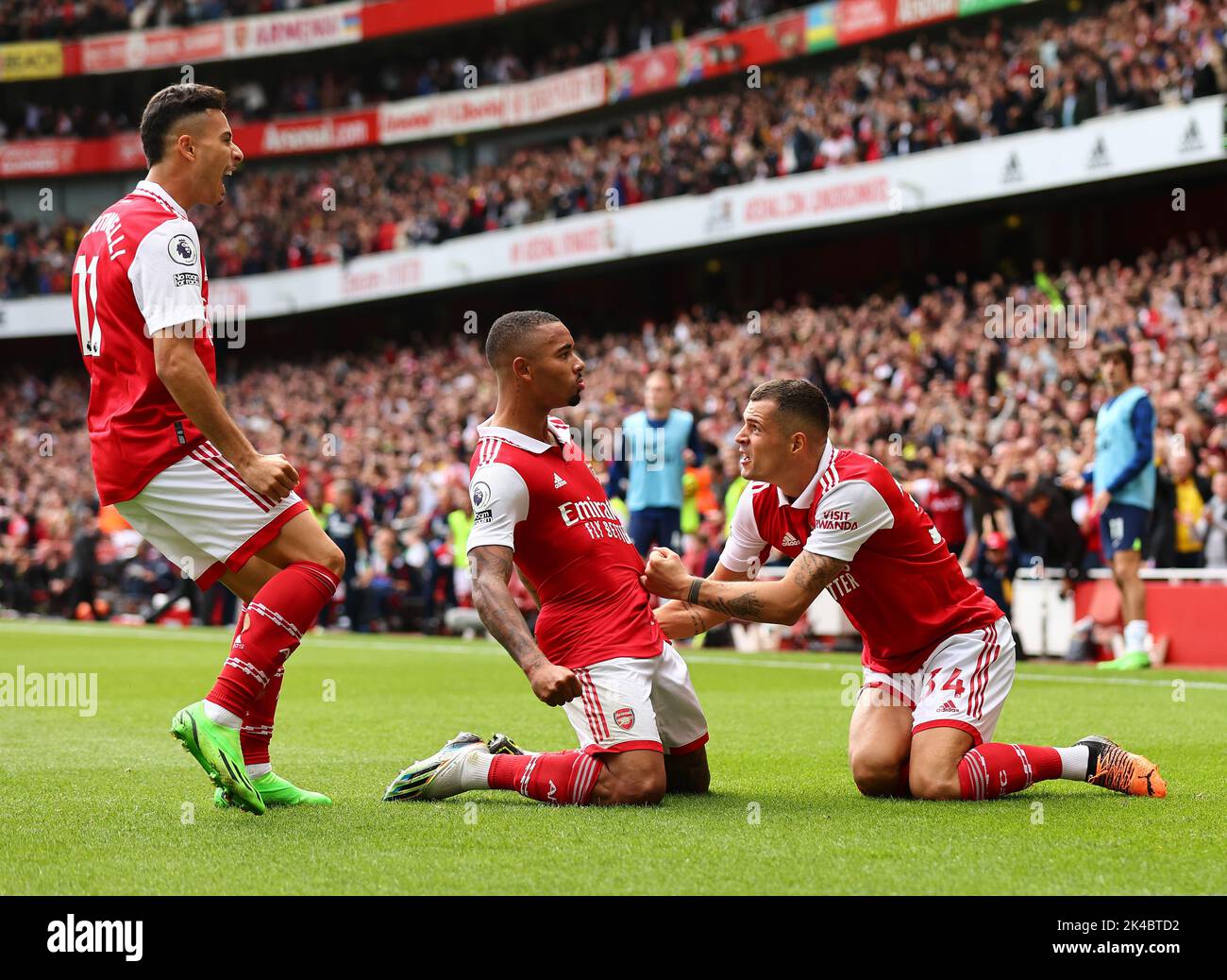 Gabriel jesus arsenal celebrates hi-res stock photography and images ...