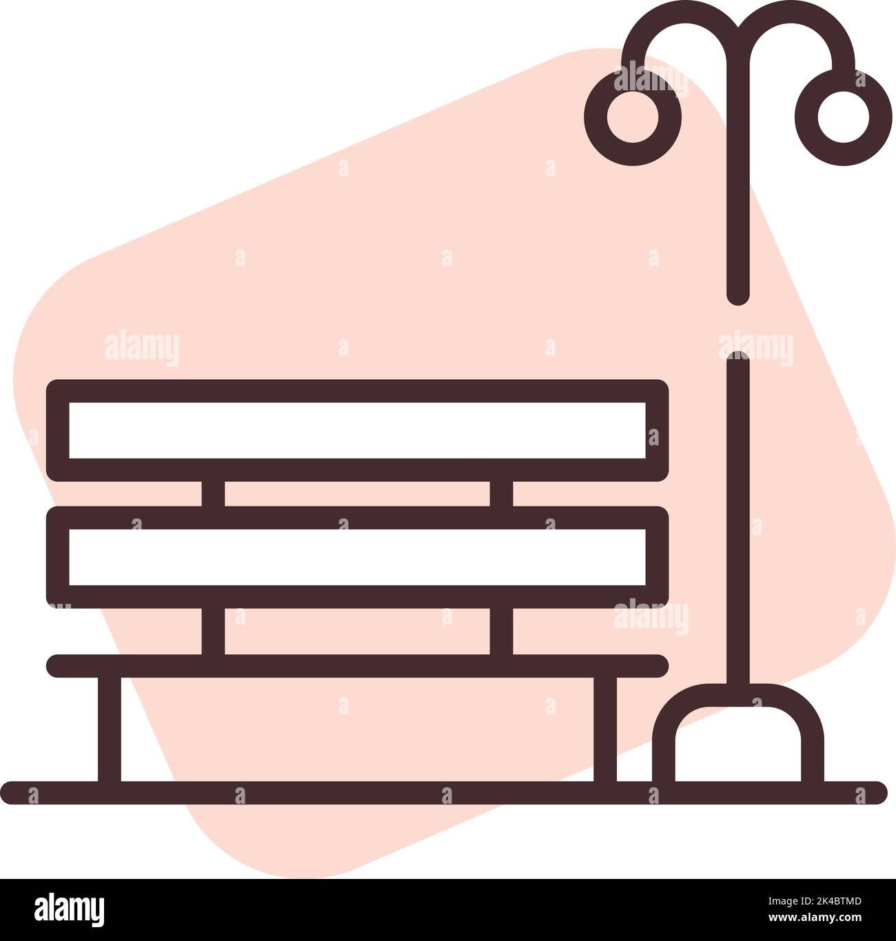 Park bench, illustration, vector on white background Stock Vector Image ...