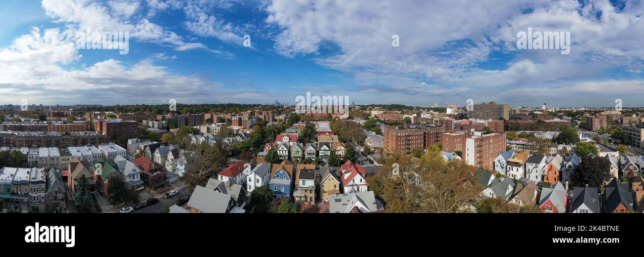 Manhattan city landscape view from Kensington, Brooklyn, New York Stock ...