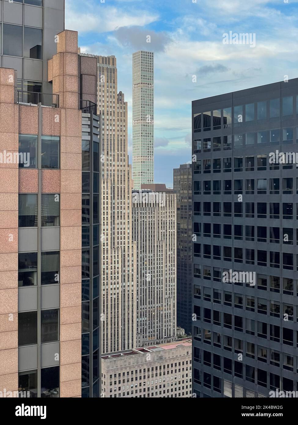 Aerial view of the Midtown skyline in Manhattan, New York City Stock ...
