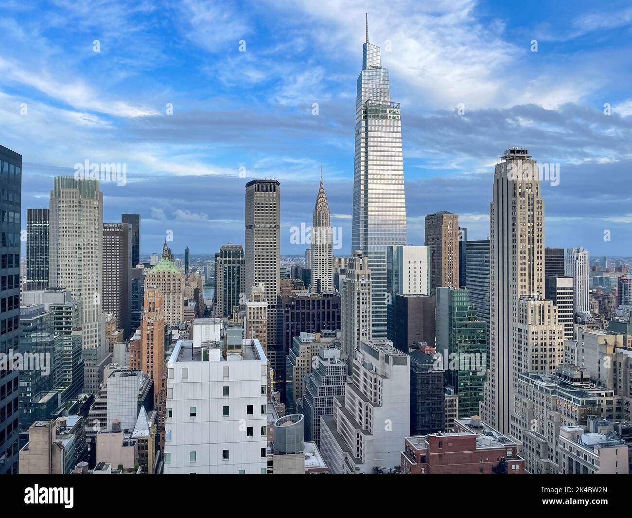 Aerial view of the Midtown skyline in Manhattan, New York City Stock ...