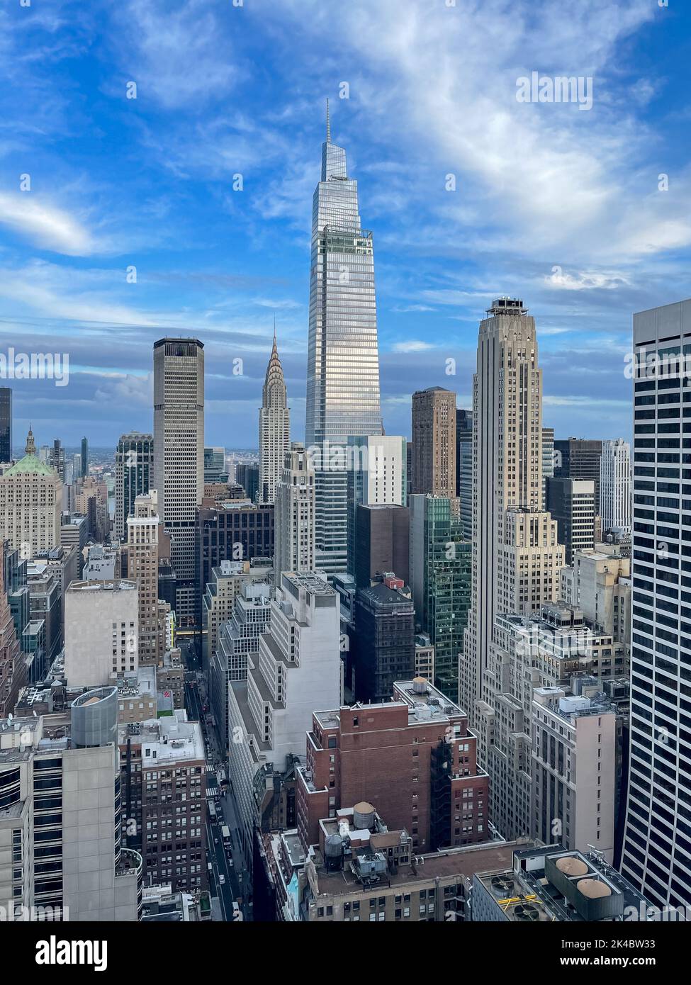 Aerial view of the Midtown skyline in Manhattan, New York City Stock ...