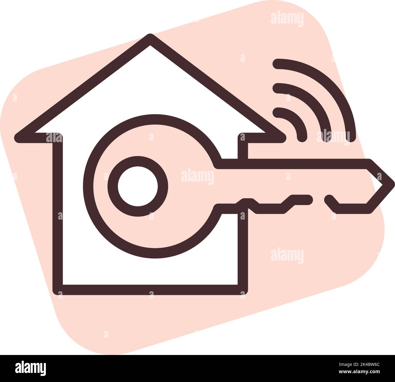 Smart home key, illustration, vector on white background Stock Vector ...