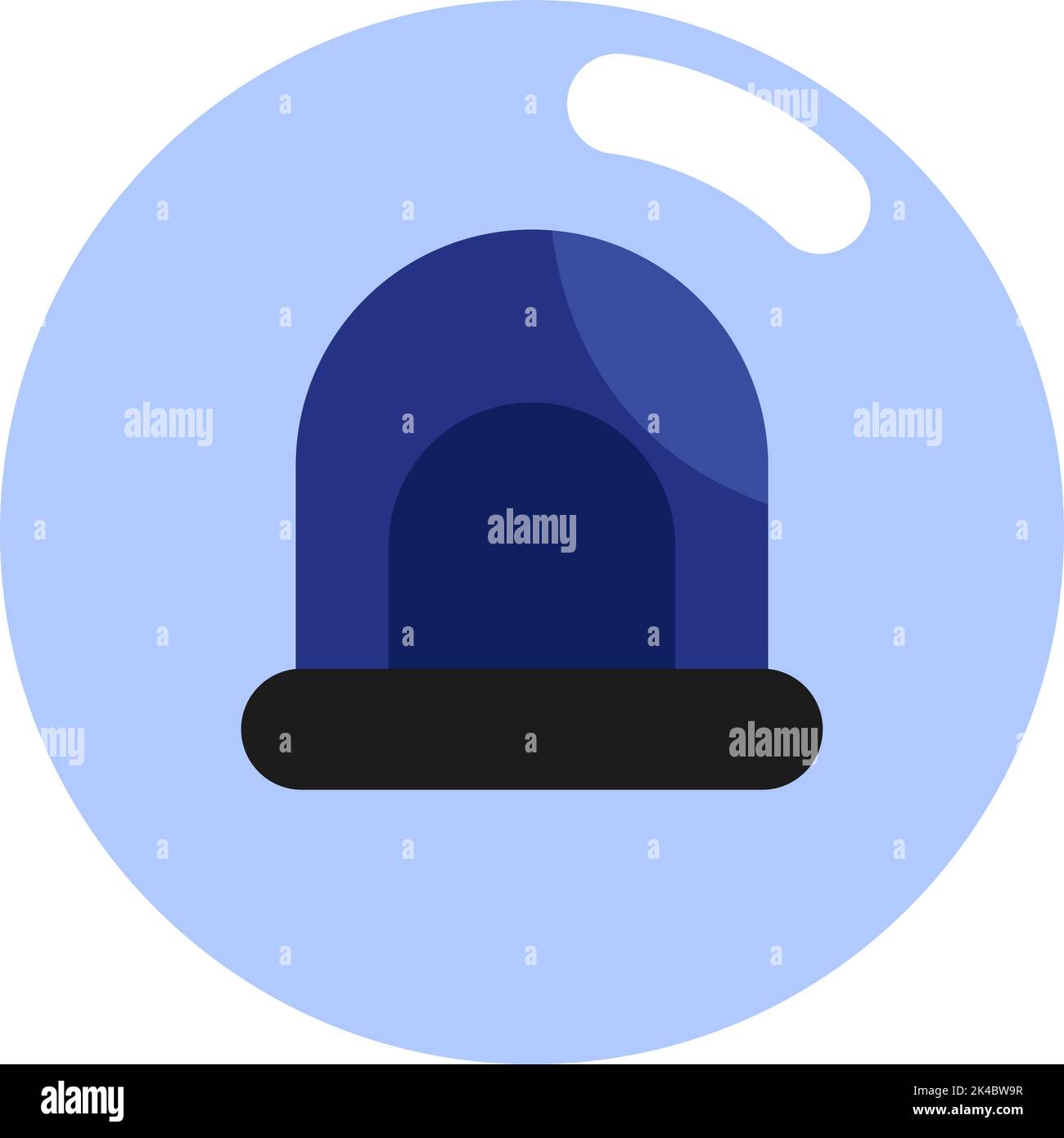 Police siren, illustration, vector on white background Stock Vector ...