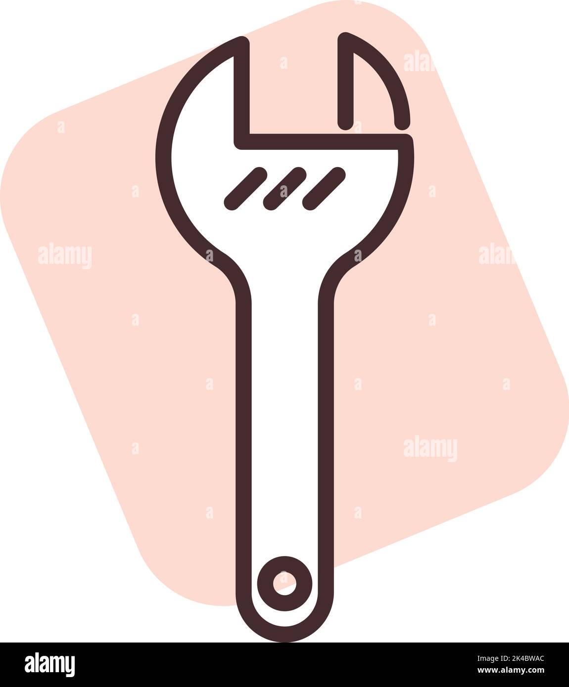 Plumbing tool wrench, illustration, vector on white background Stock ...