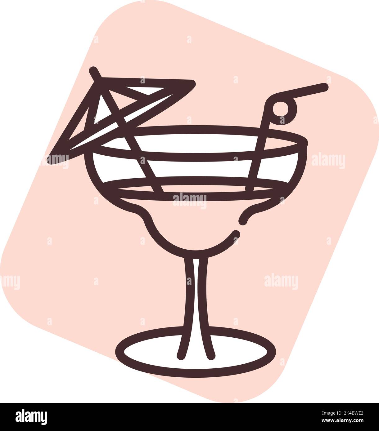 Summer beach coctail, illustration, vector on white background Stock ...