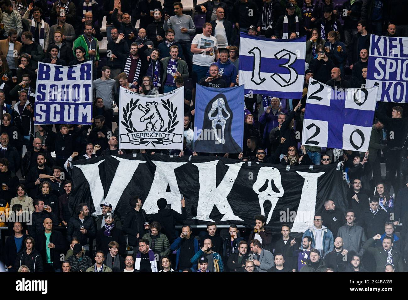 Beerschot fans pictured during a soccer match between Beerschot VA and ...