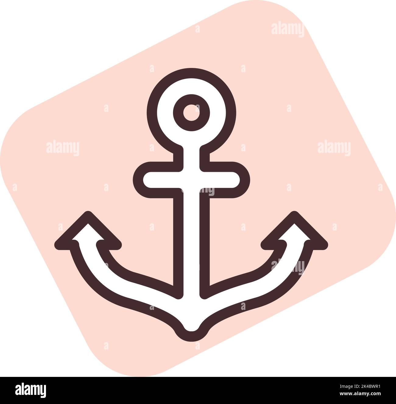 Summer anchor, illustration, vector on white background Stock Vector ...