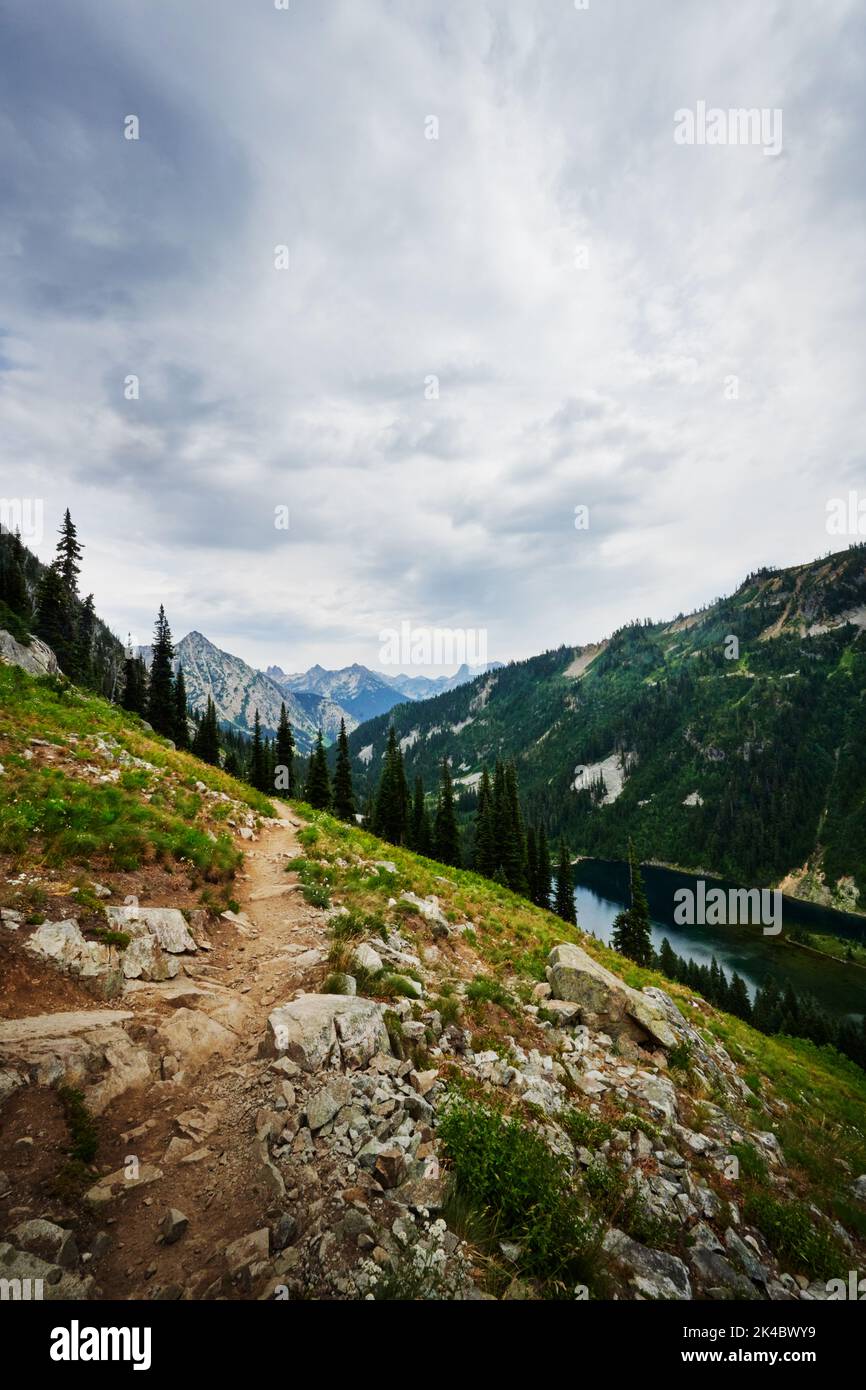 View of Lake Ann from Maple Pass trail, North Cascades National Park ...