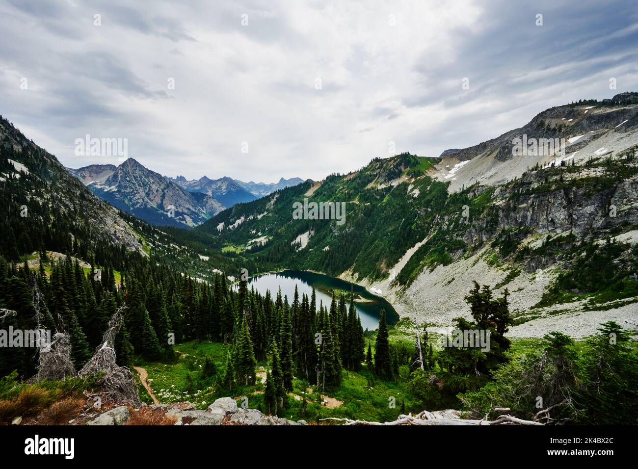 View of Lake Ann from Maple Pass trail, North Cascades National Park ...