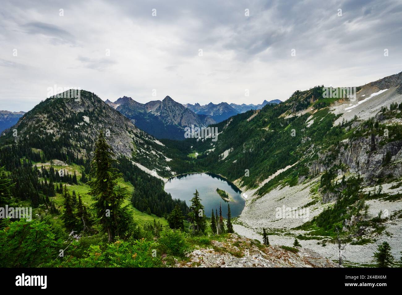 View of Lake Ann from Maple Pass trail, North Cascades National Park ...
