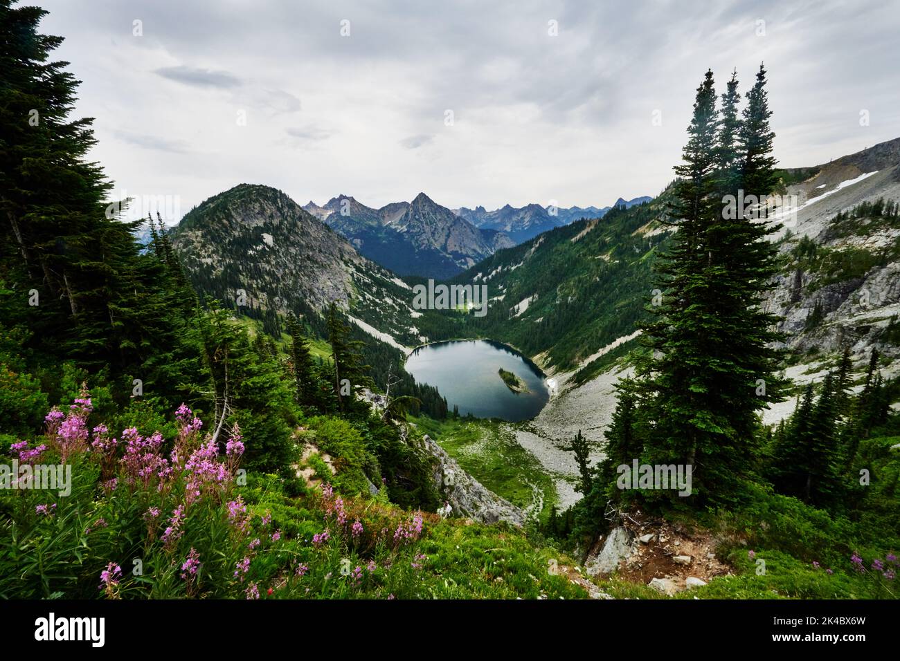 View of Lake Ann from Maple Pass trail, North Cascades National Park ...
