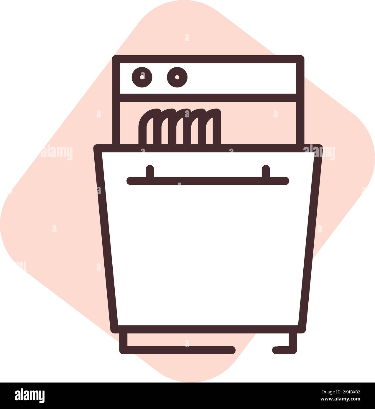 Plumbing dishwasher, illustration, vector on white background Stock ...