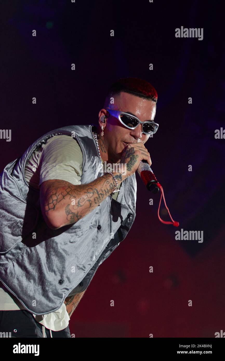 Eboli, Italy. 01st Oct, 2022. Sfera Ebbasta, Famoso tour 2022 during ...
