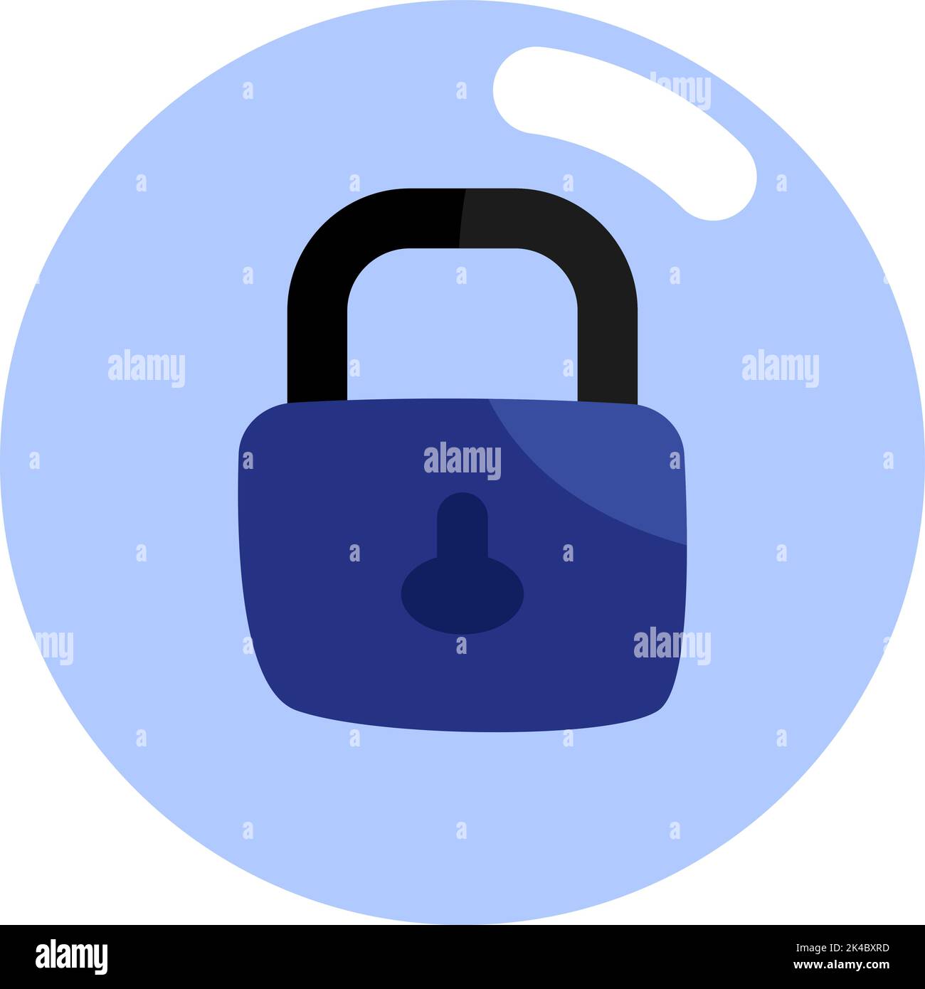 Police lock, illustration, vector on white background Stock Vector ...