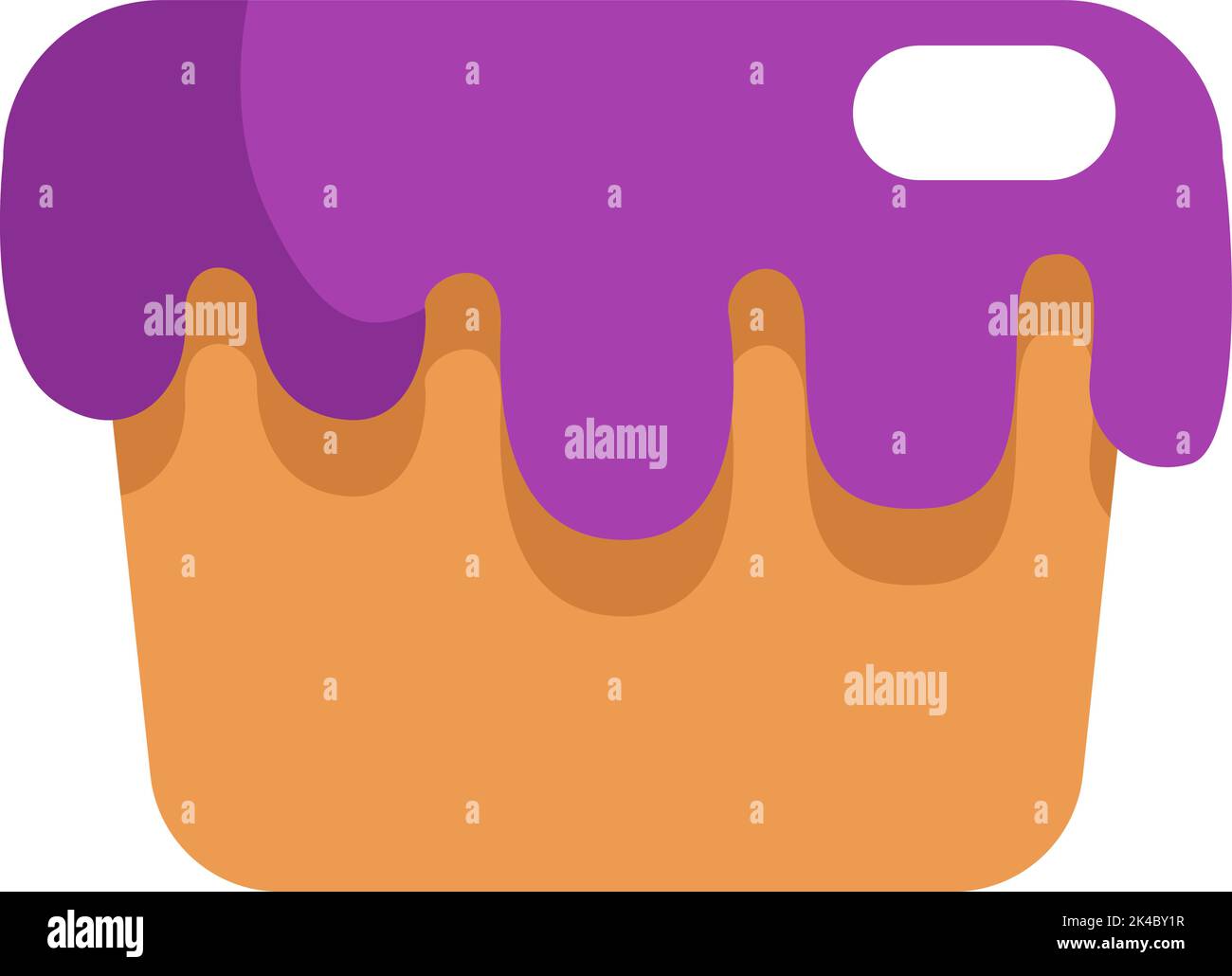 Sweet cake with purple icing, illustration, vector on white background ...