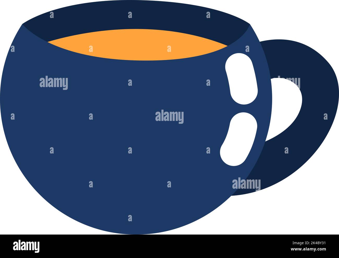 Round blue tea cup, illustration, vector on white background Stock ...