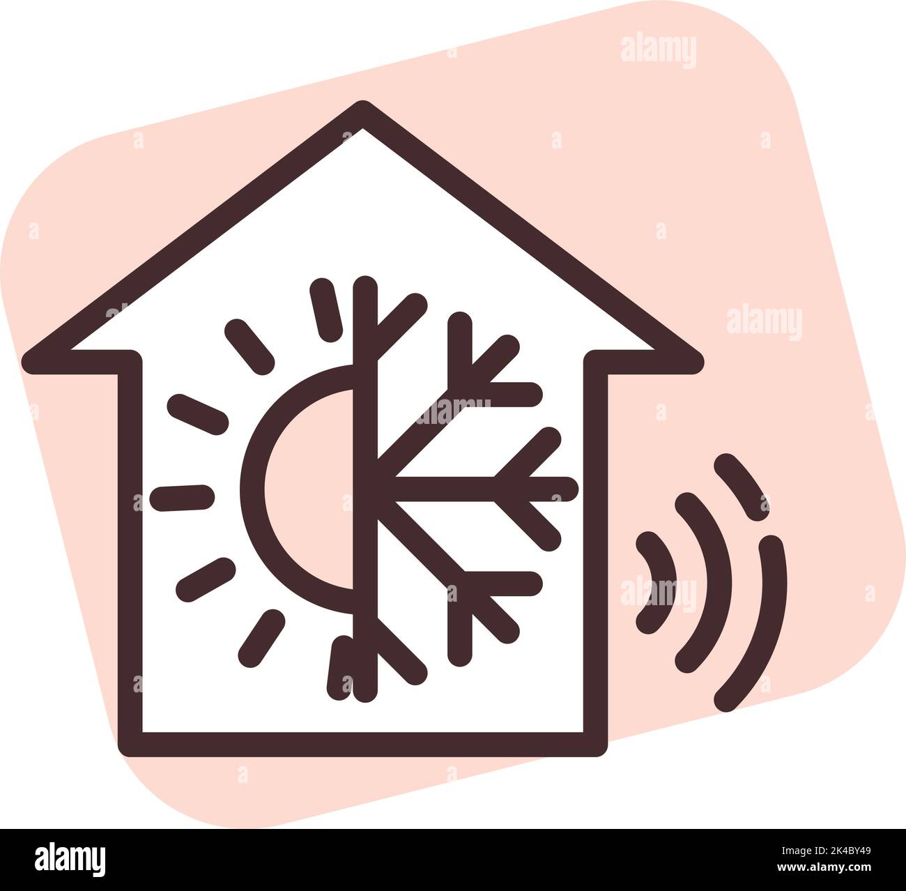 Smart house heating , illustration, vector on white background Stock ...