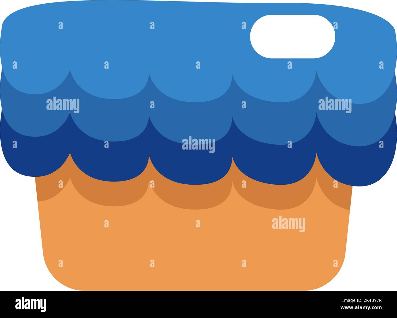 Sweet cake with blue topping, illustration, vector on white background ...