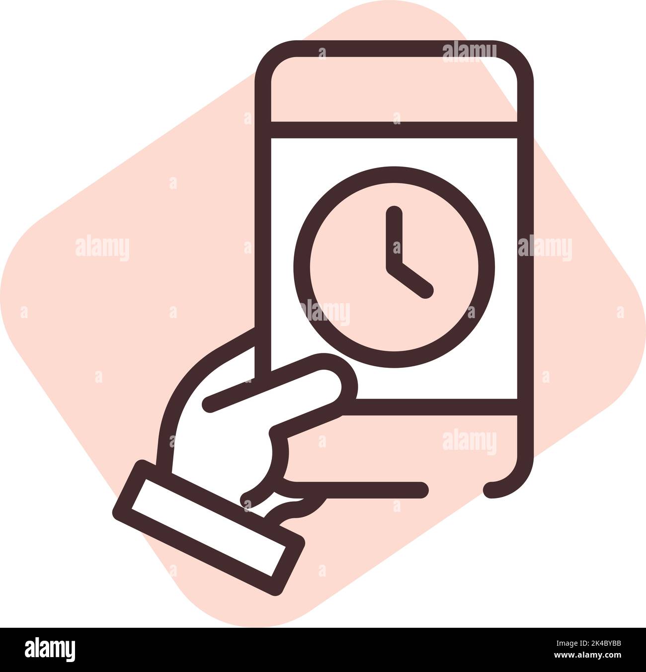 Mobile clock, illustration, vector on white background Stock Vector ...