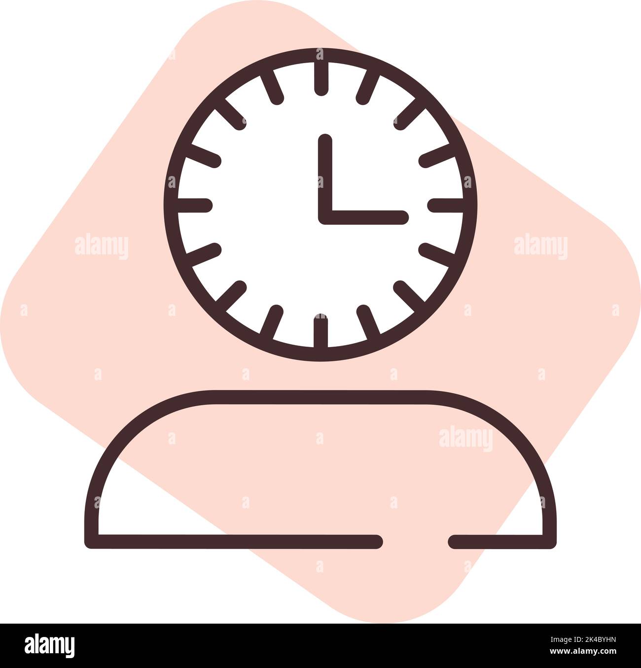 Personal time clock, illustration, vector on white background Stock ...
