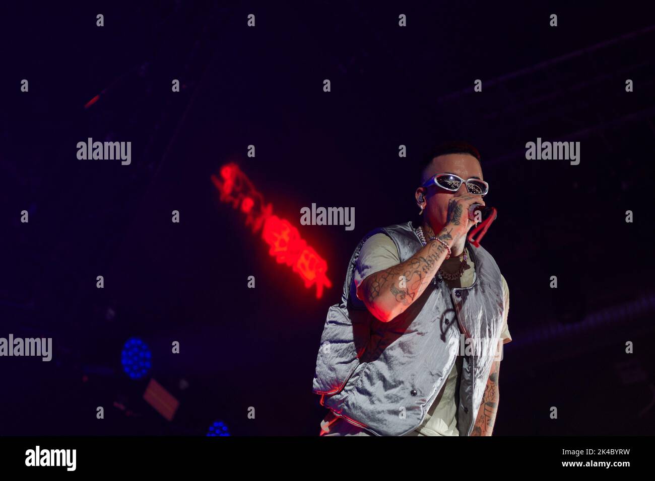 Sfera Ebbasta, Famoso tour 2022 during the Italian singer Music Concert ...