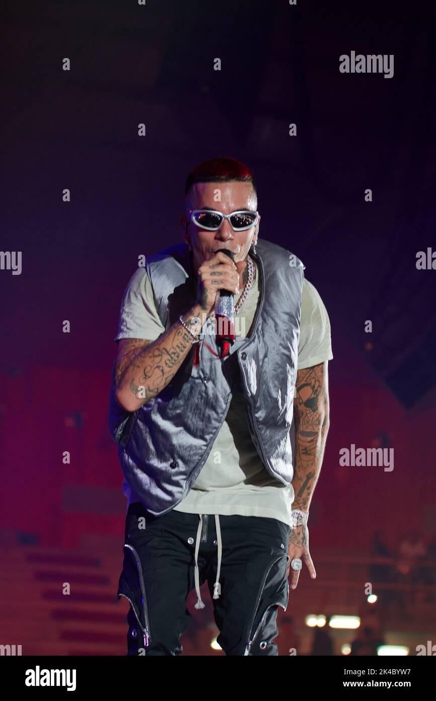 Palasele, Eboli, Italy, October 01, 2022, Sfera Ebbasta, Famoso tour 2022 during sfera ebbasta ...