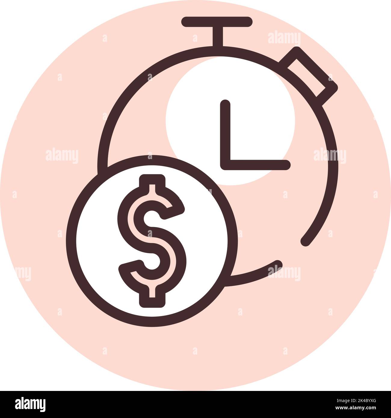 Money and time, illustration, vector on white background Stock Vector ...