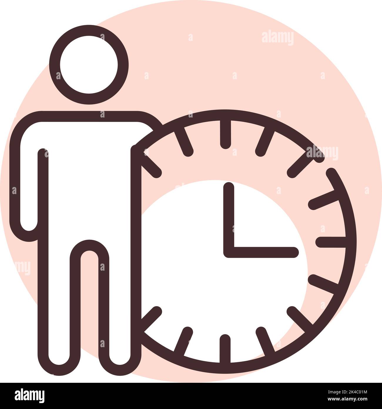 Personal time clock, illustration, vector on white background Stock ...